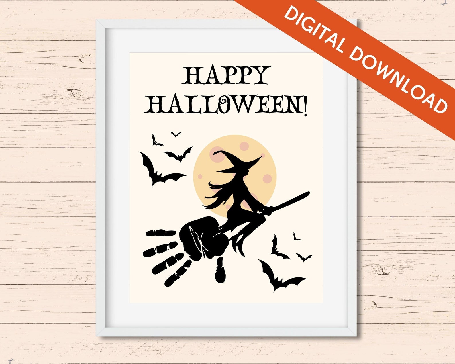 Halloween Witch's Broom Handprint Craft Template - Etsy