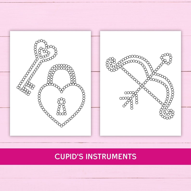 Valentine's Day Q-tip Tracing Sheets - Printable Preschool Worksheets ...