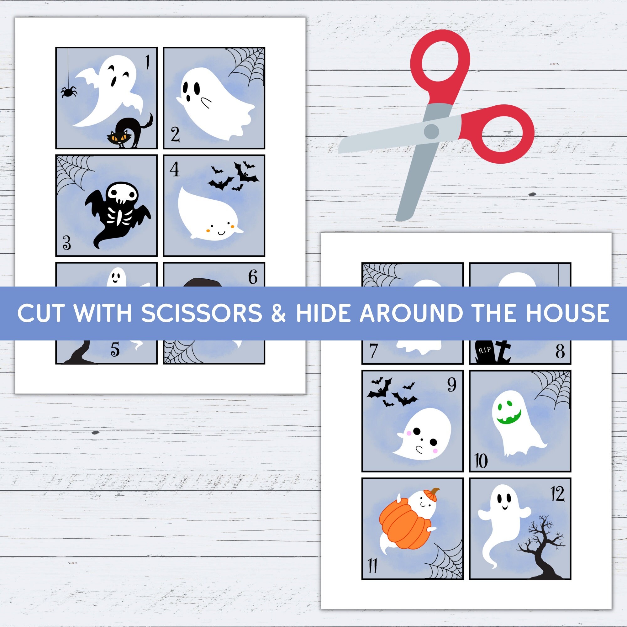 Printable Ghost Scavenger Hunt Game - Halloween Party Game for Kids ...