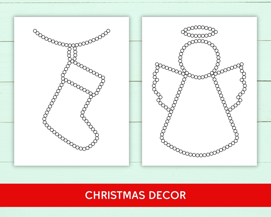 Christmas Q-tip Tracing Sheets Printable Preschool - Etsy
