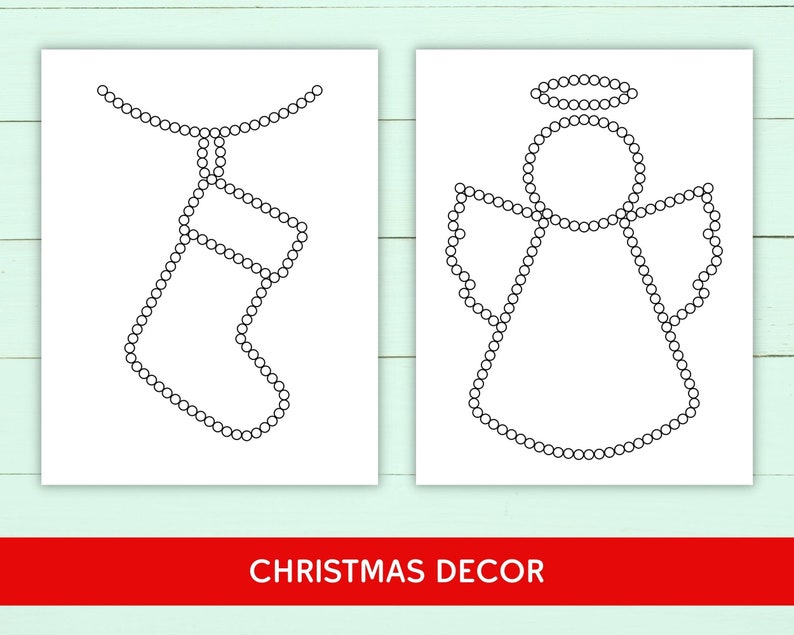 Christmas Q-tip Tracing Sheets Printable Preschool - Etsy