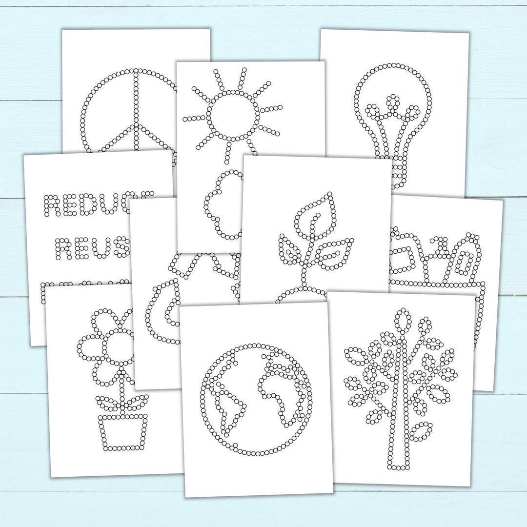 Earth Day Q-tip Tracing Sheets - Printable Preschool Worksheets for ...