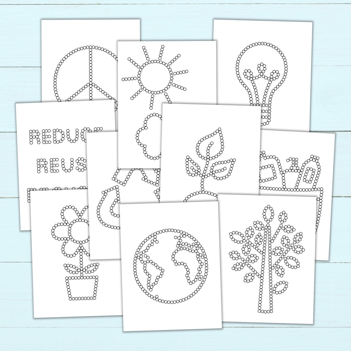 Earth Day Q-tip Tracing Sheets - Printable Preschool Worksheets for ...