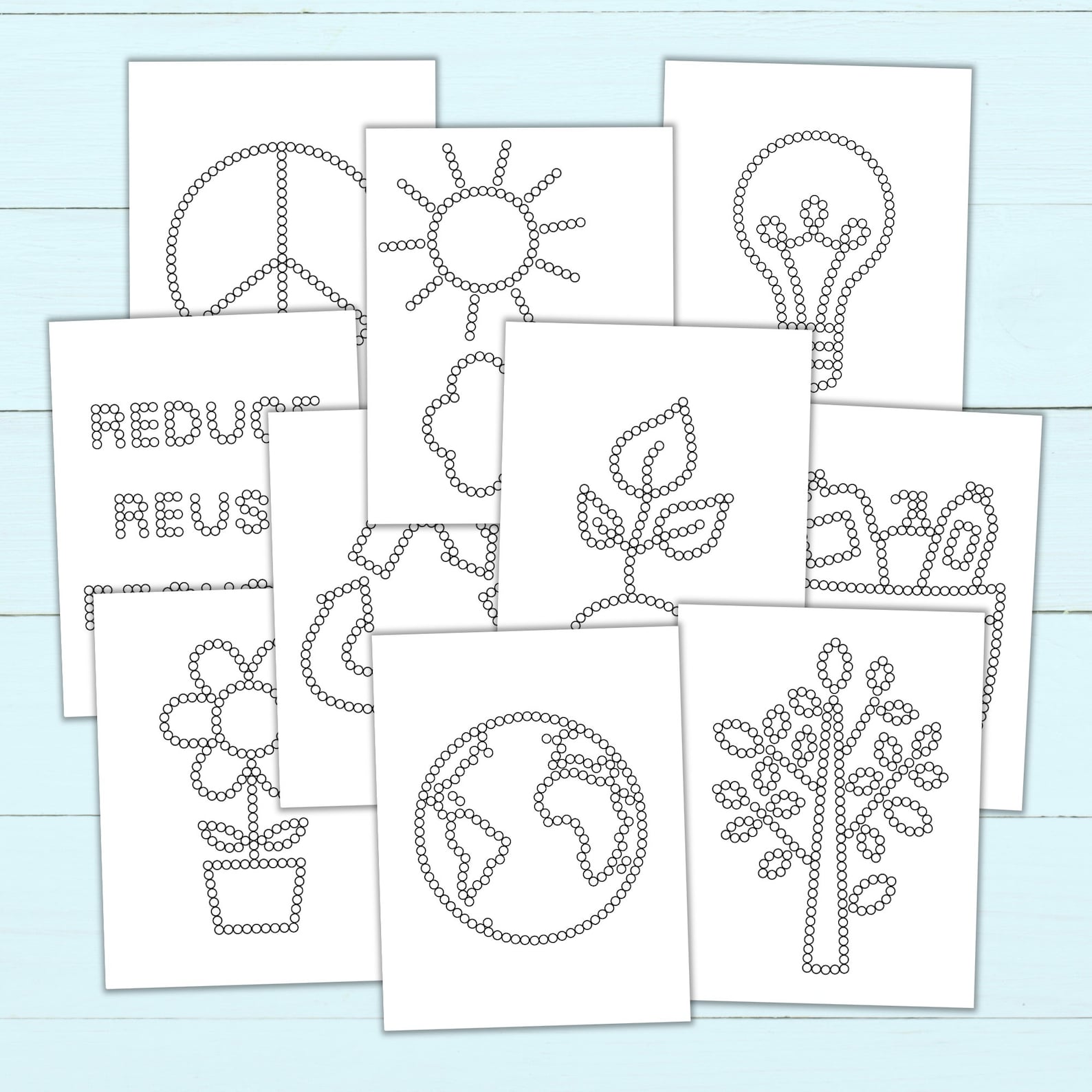 Earth Day Q-tip Tracing Sheets - Printable Preschool Worksheets for ...