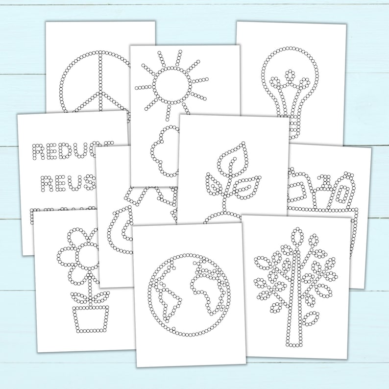 Earth Day Q-tip Tracing Sheets - Printable Preschool Worksheets for ...