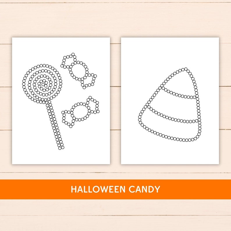 Halloween Q-tip Tracing Sheets - Printable Preschool Worksheets for ...
