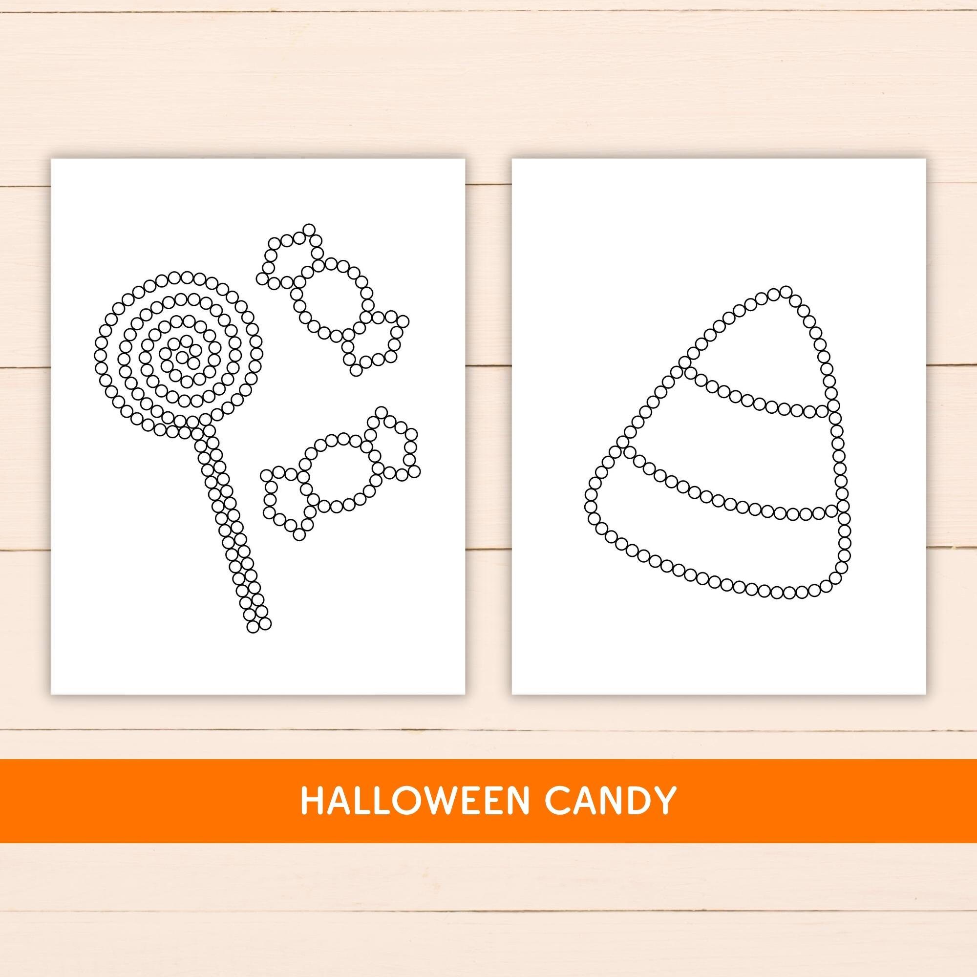 Halloween Q-tip Tracing Sheets - Printable Preschool Worksheets for ...