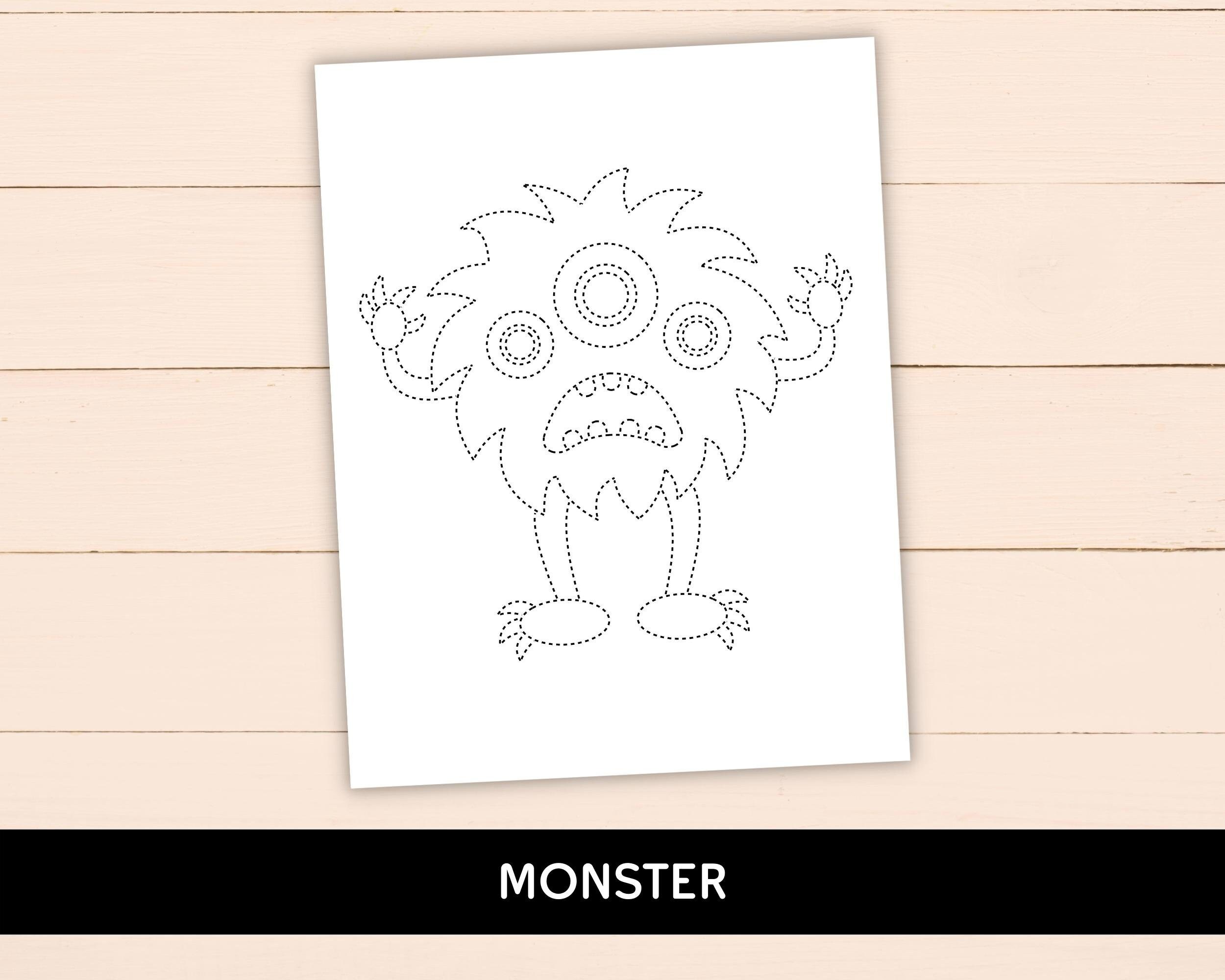 Printable Halloween Trace & Color Sheets Tracing Worksheets - Etsy Canada