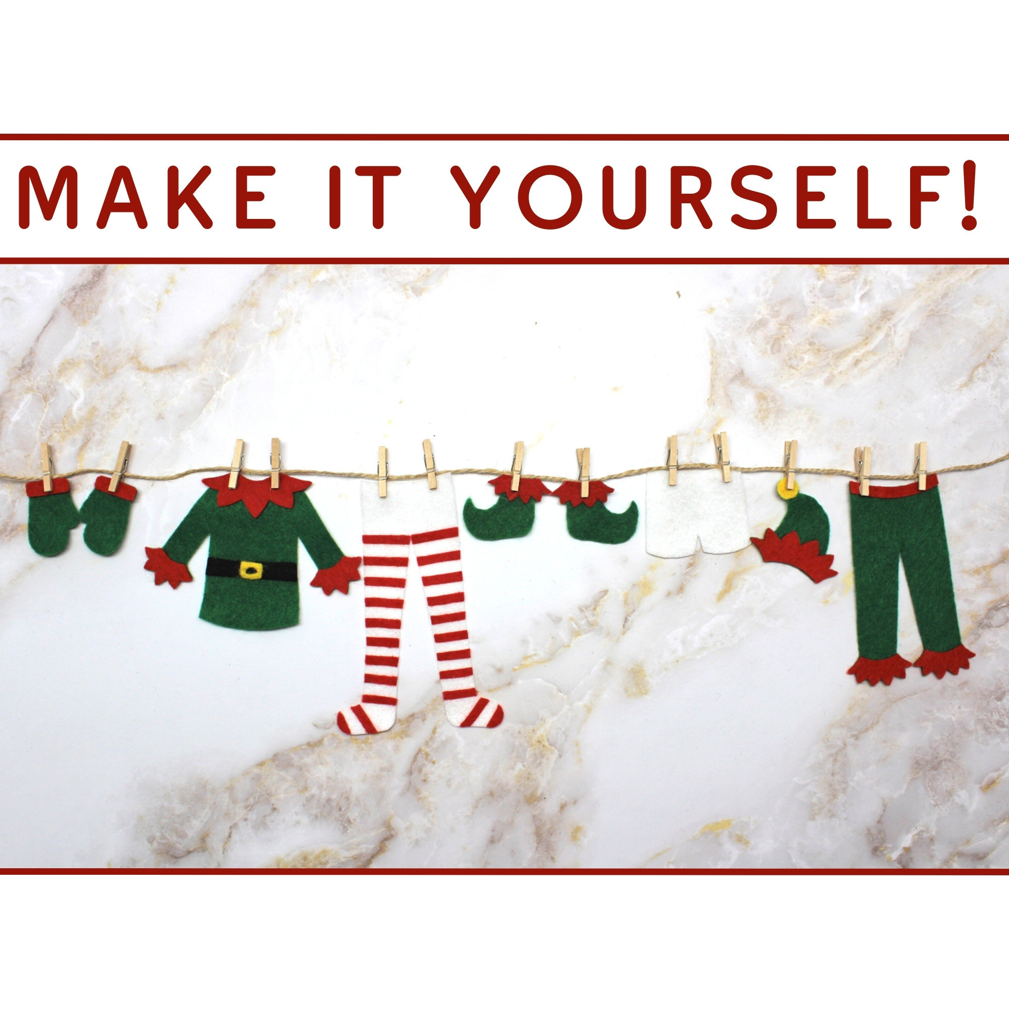 Printable Template for Santa's Elf Clothesline Garland - PDF Instant ...
