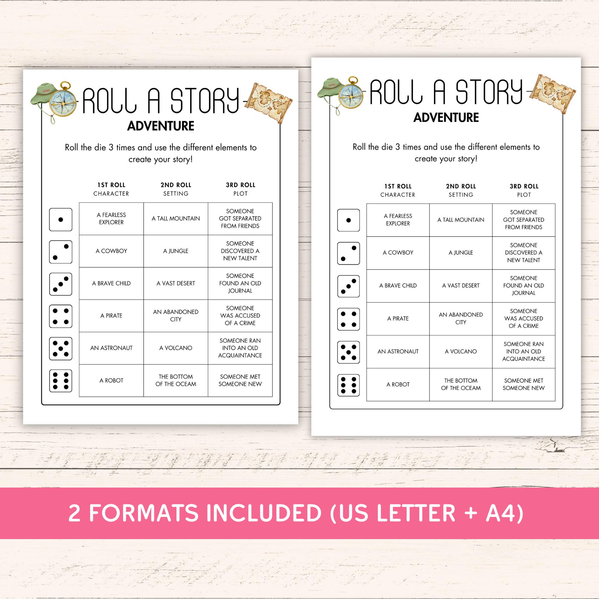 Roll a Story - Creative Writing Prompt Activity - Printable Story Dice ...