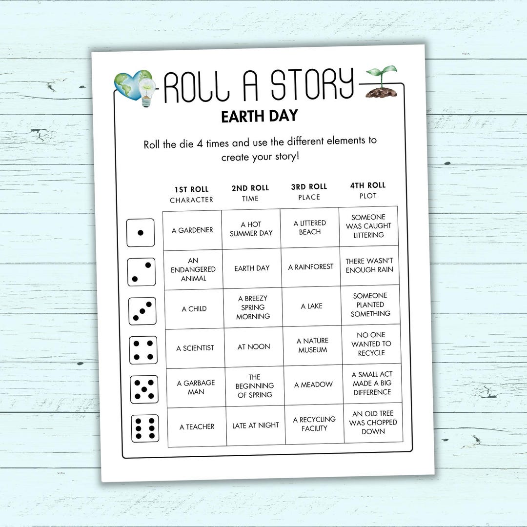 Earth Day Roll a Story - Creative Writing Prompt Activity - Printable ...