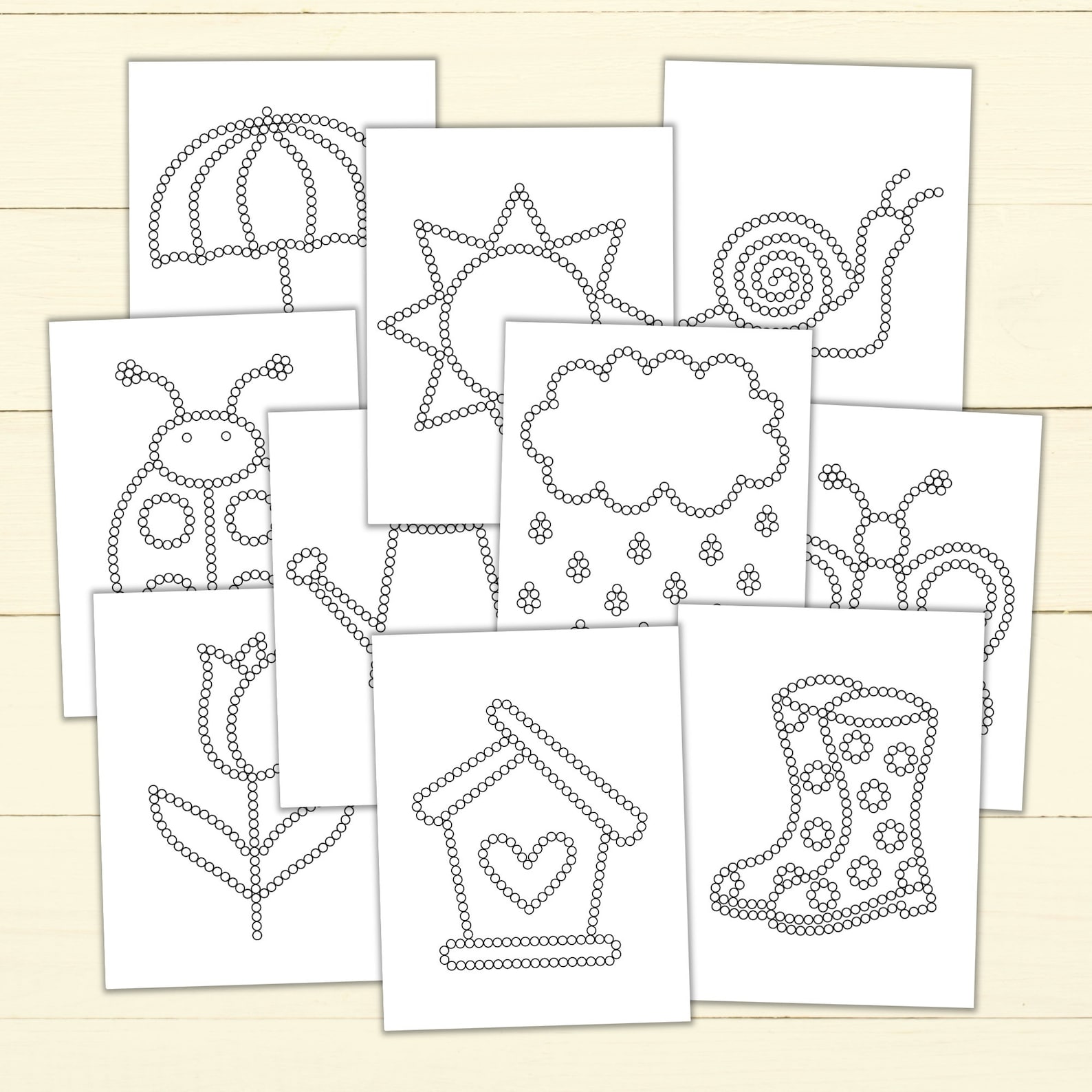 Spring Q-tip Tracing Sheets - Printable Preschool Worksheets for Fine ...