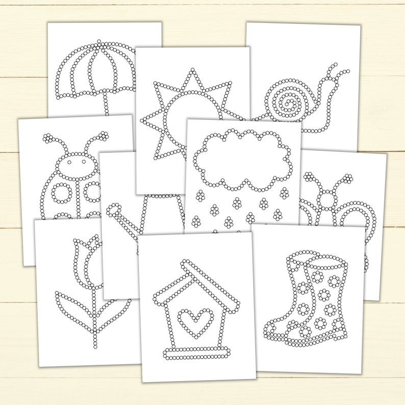 Spring Q-tip Tracing Sheets - Printable Preschool Worksheets for Fine ...