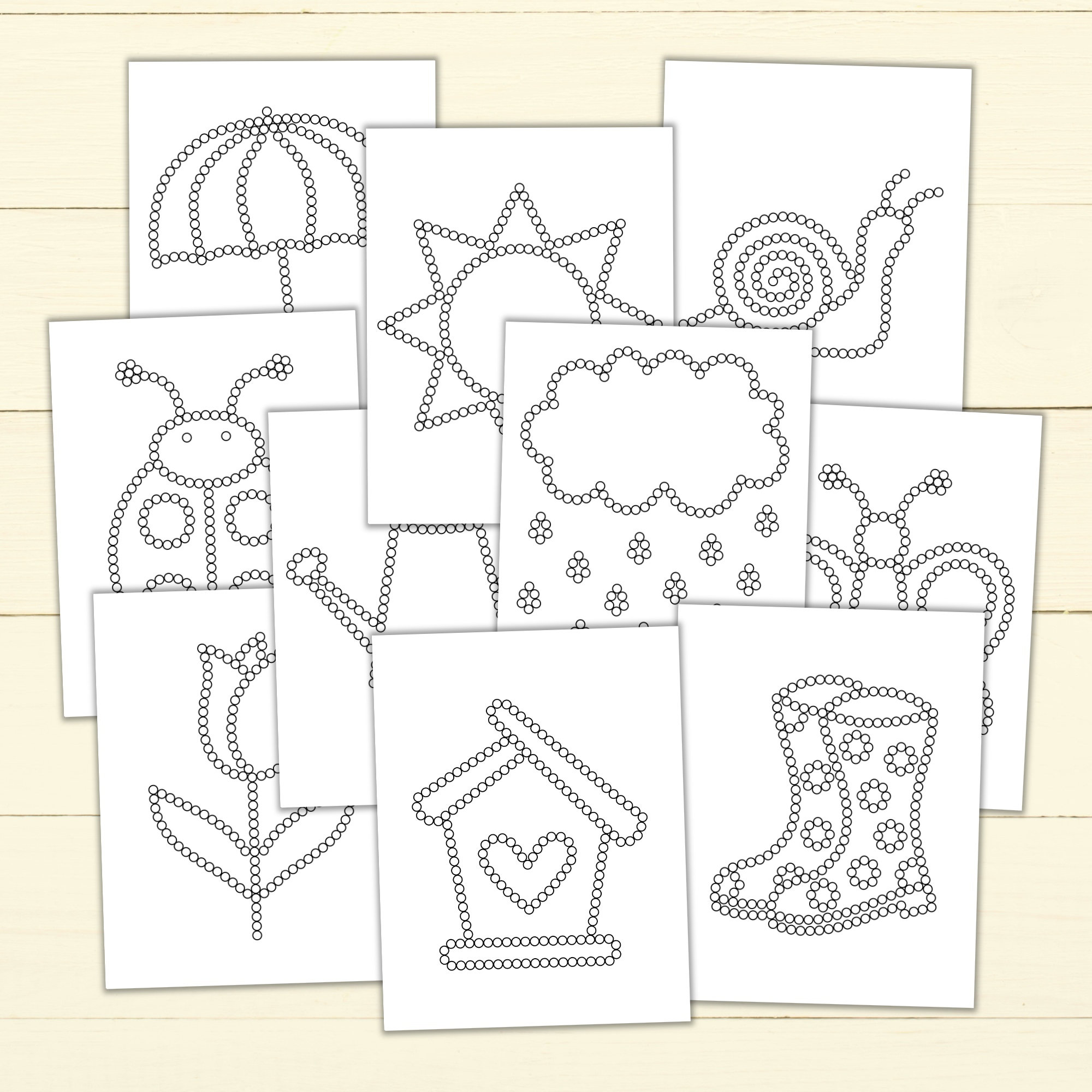 Spring Q-tip Tracing Sheets - Printable Preschool Worksheets for Fine ...