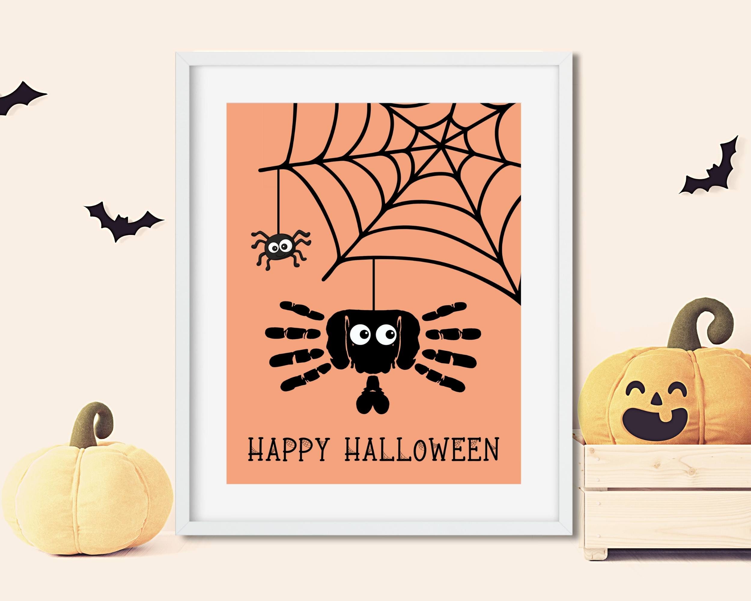 Halloween Spider Handprint Craft Template Handprint Art Kit - Etsy Canada