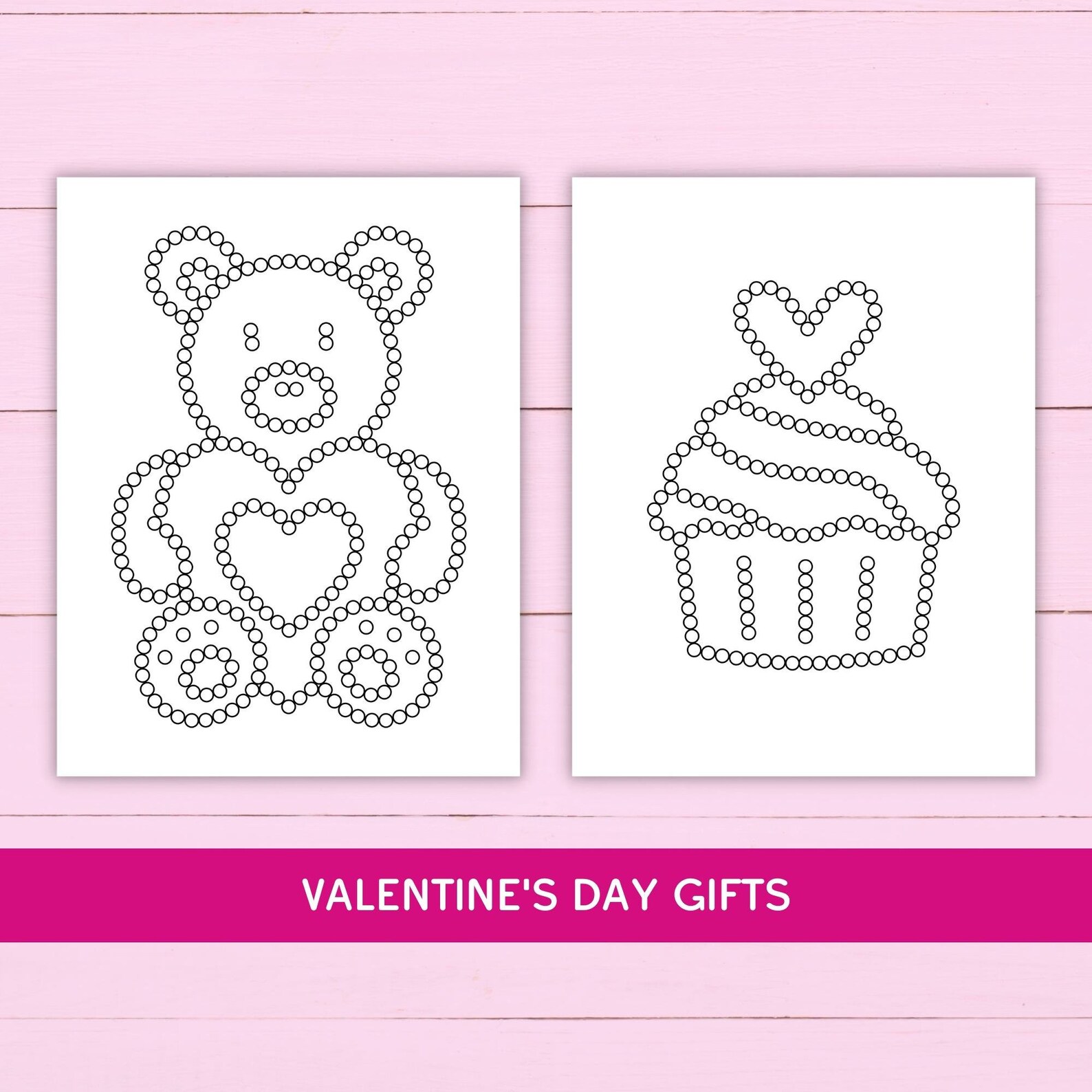 Valentine's Day Q-tip Tracing Sheets - Printable Preschool Worksheets ...