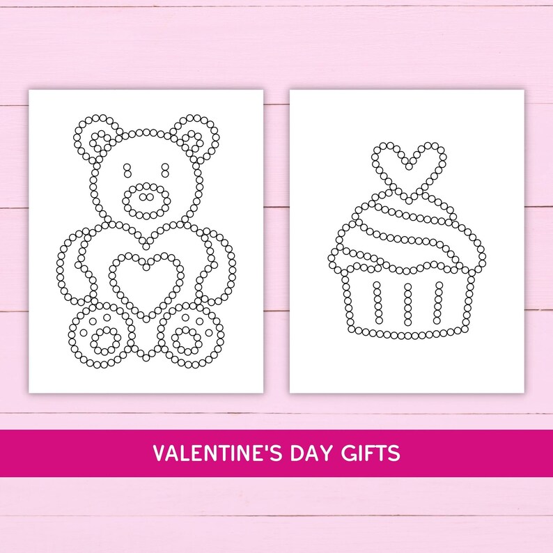Valentine's Day Q-tip Tracing Sheets - Printable Preschool Worksheets ...