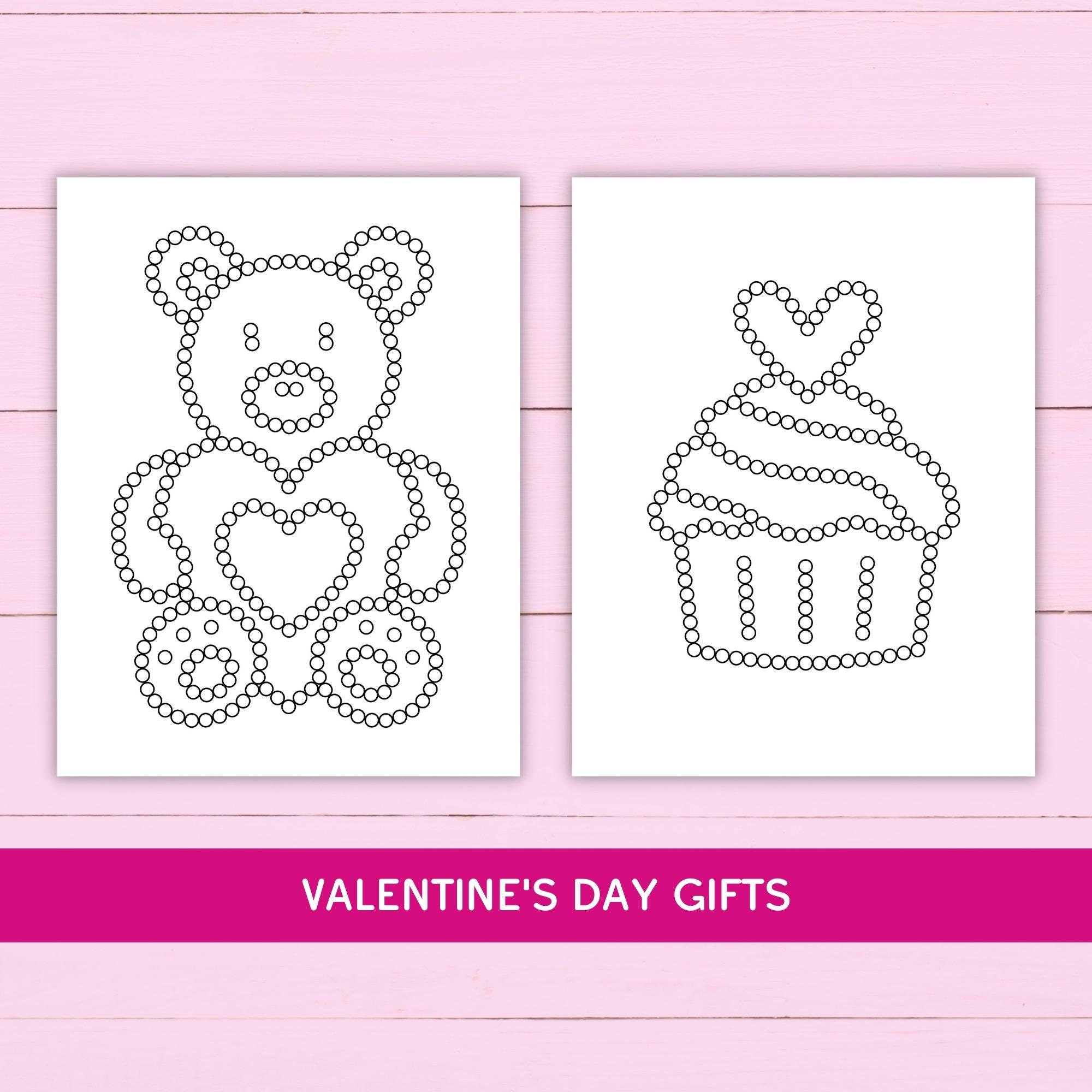 Valentine's Day Q-tip Tracing Sheets - Printable Preschool Worksheets ...
