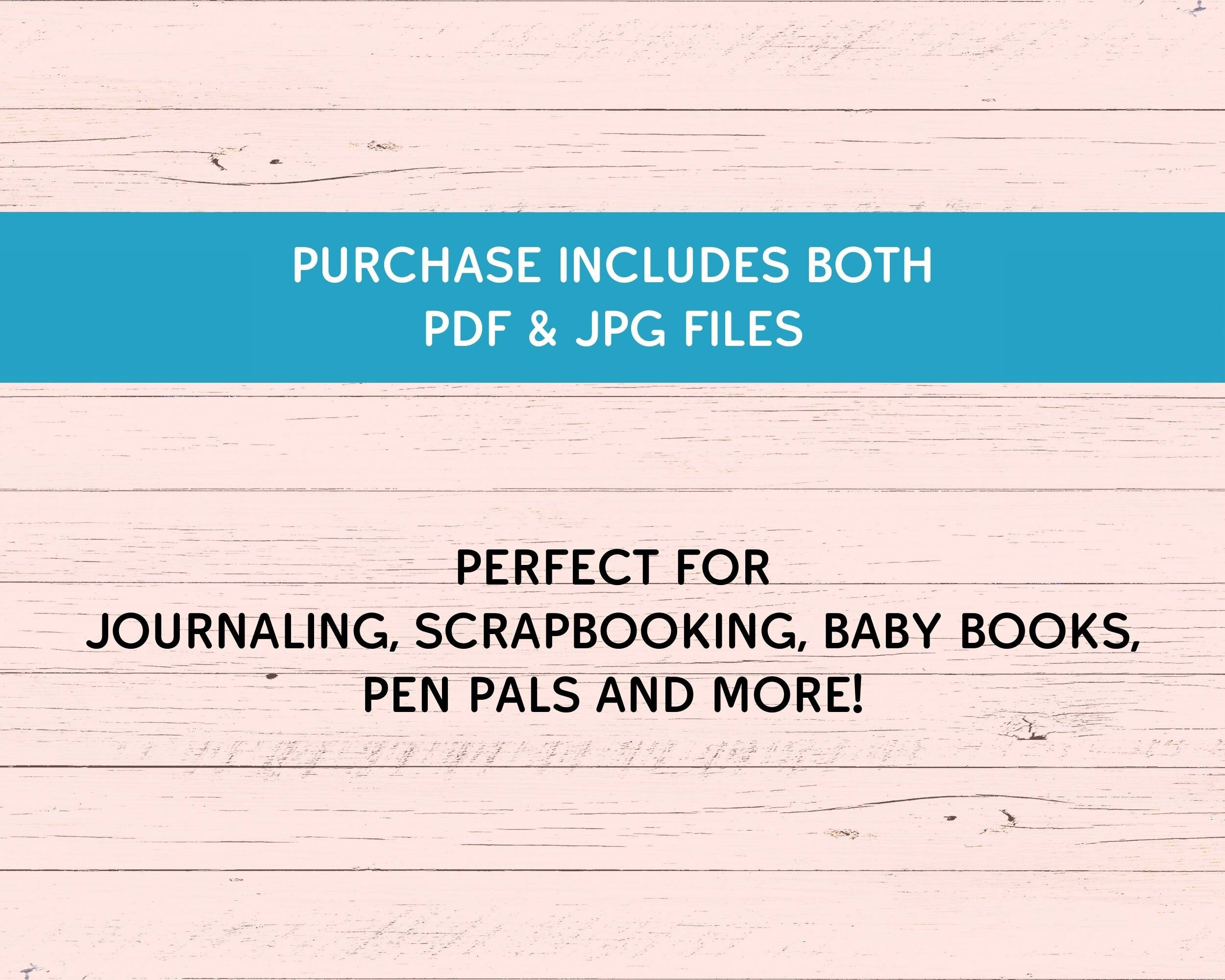 Cute Printable Baby Stationery Digital Note Paper Instant - Etsy