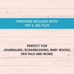 Cute Printable Baby Stationery - Digital Note Paper - Instant Download ...