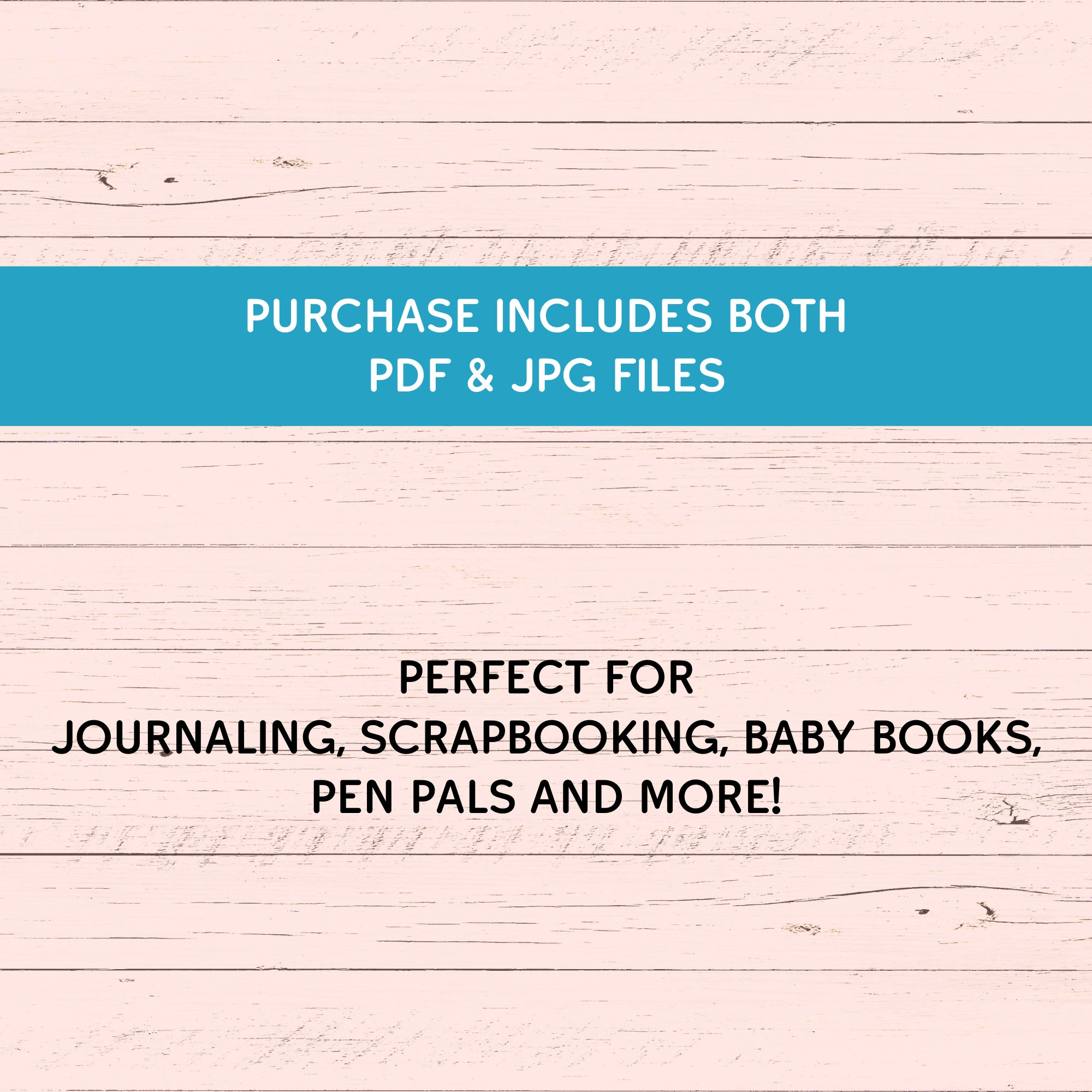 Cute Printable Baby Stationery - Digital Note Paper - Instant Download ...