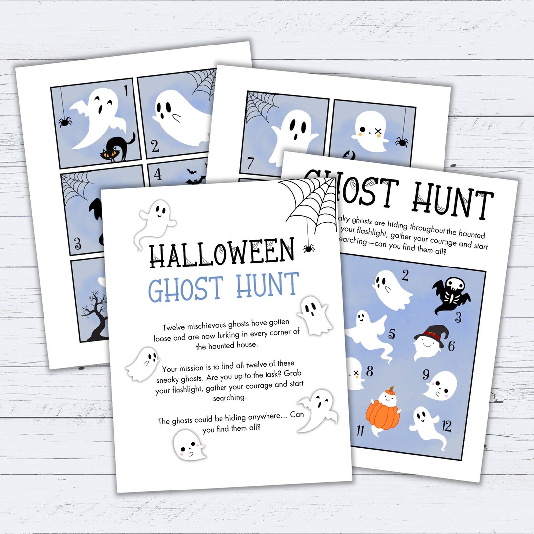 Printable Ghost Scavenger Hunt Game - Halloween Party Game for Kids ...
