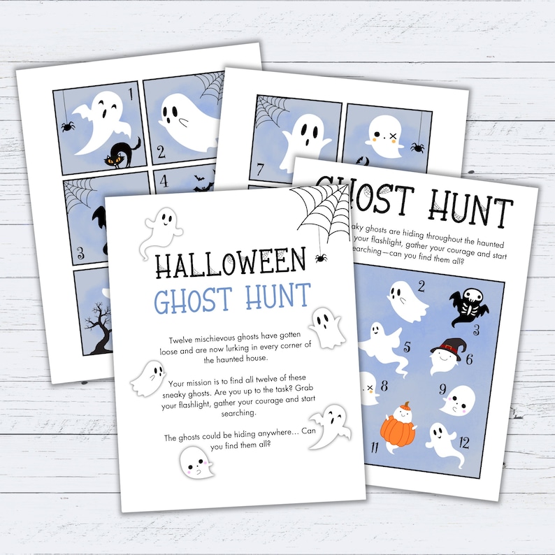 Printable Ghost Scavenger Hunt Game - Halloween Party Game for Kids ...