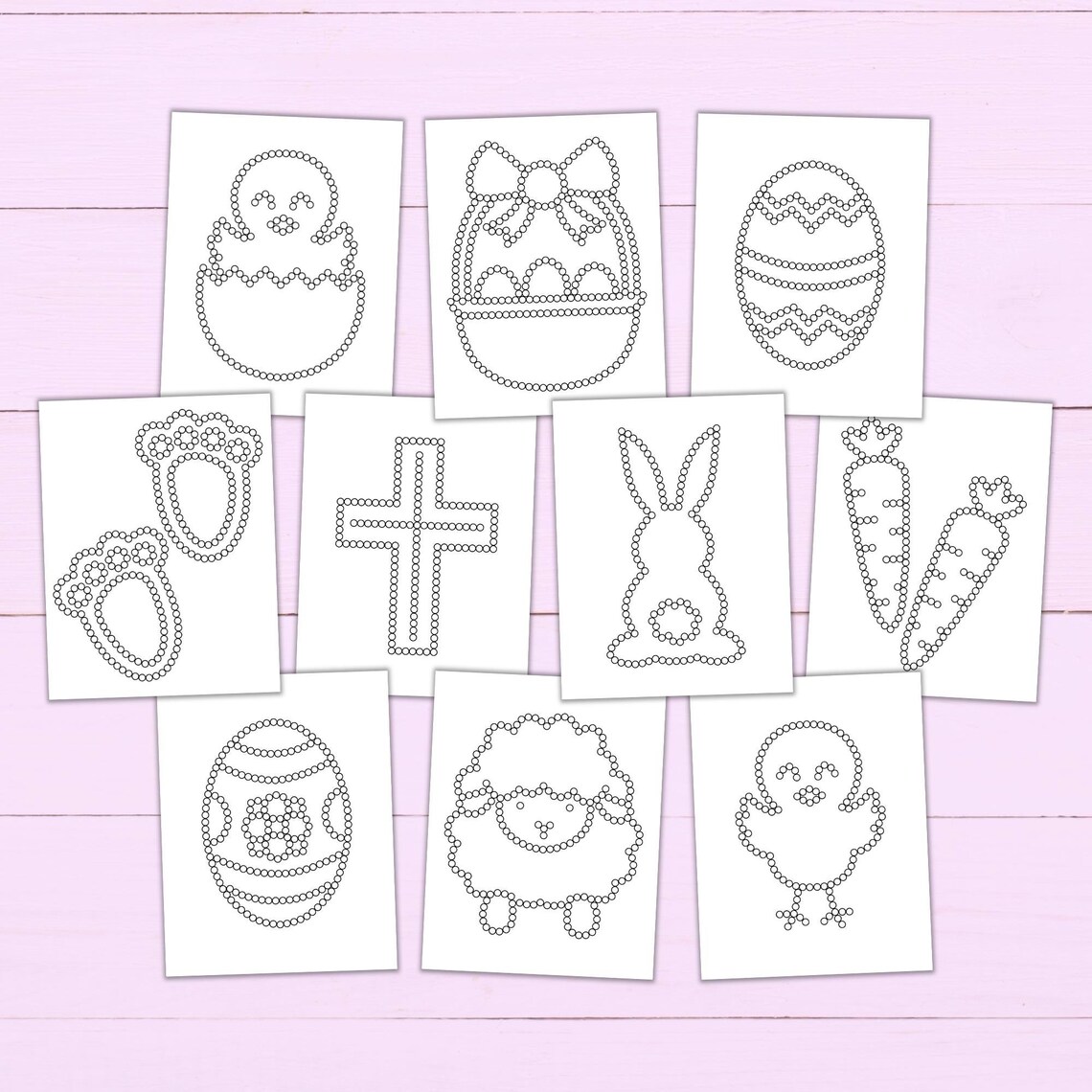 Easter Q-tip Tracing Sheets Printable Preschool Worksheets for Fine ...