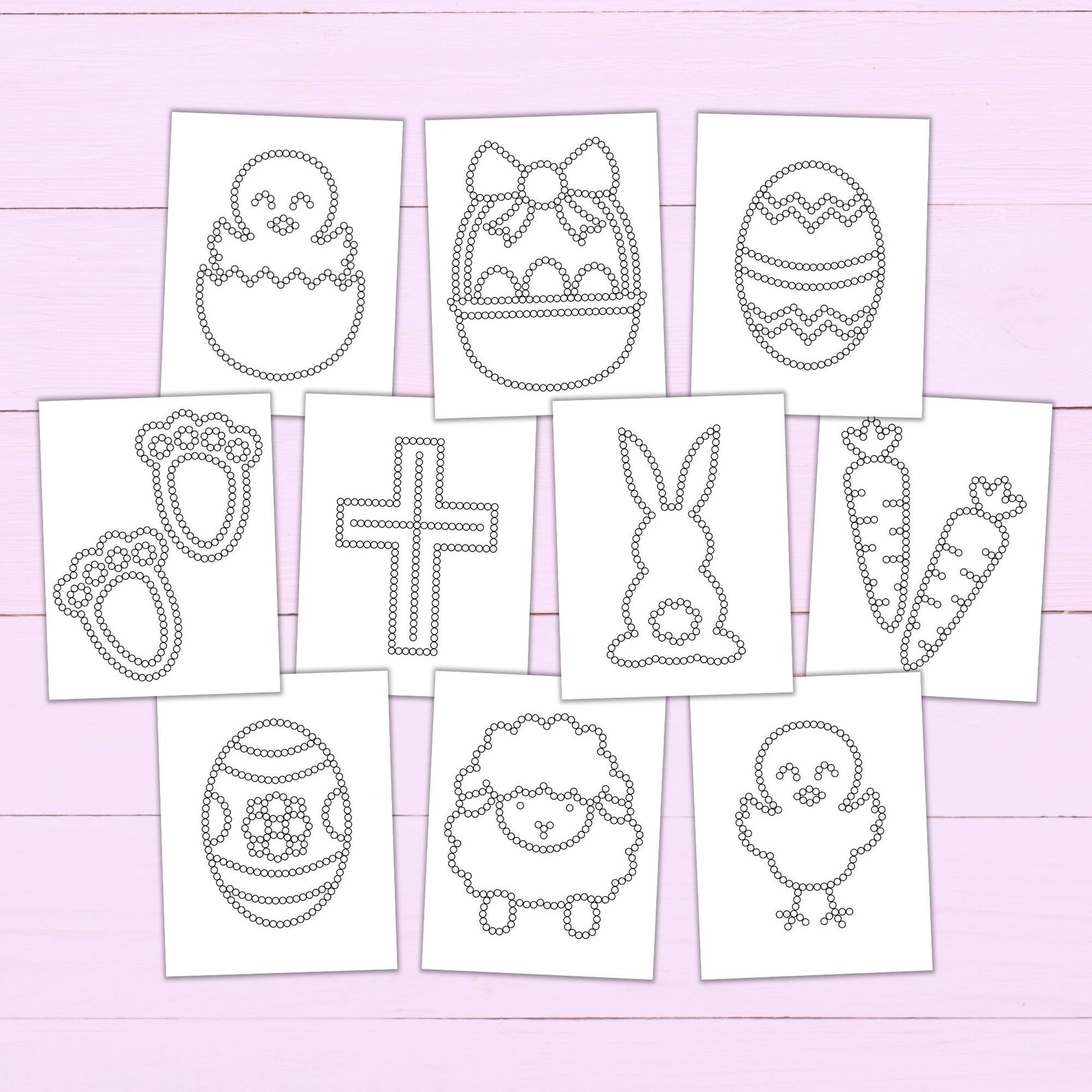 Easter Q-tip Tracing Sheets Printable Preschool Worksheets for Fine ...