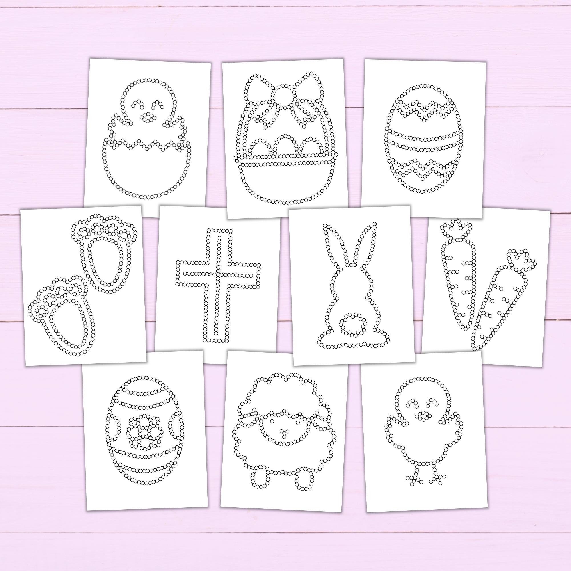 Easter Q-tip Tracing Sheets Printable Preschool Worksheets for Fine ...