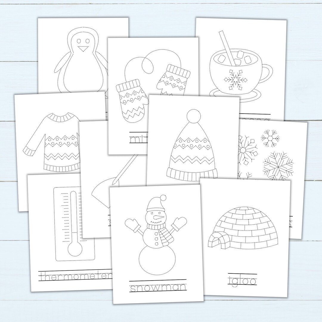 Printable Winter Tracing Sheets - Tracing Worksheets for Preschool ...