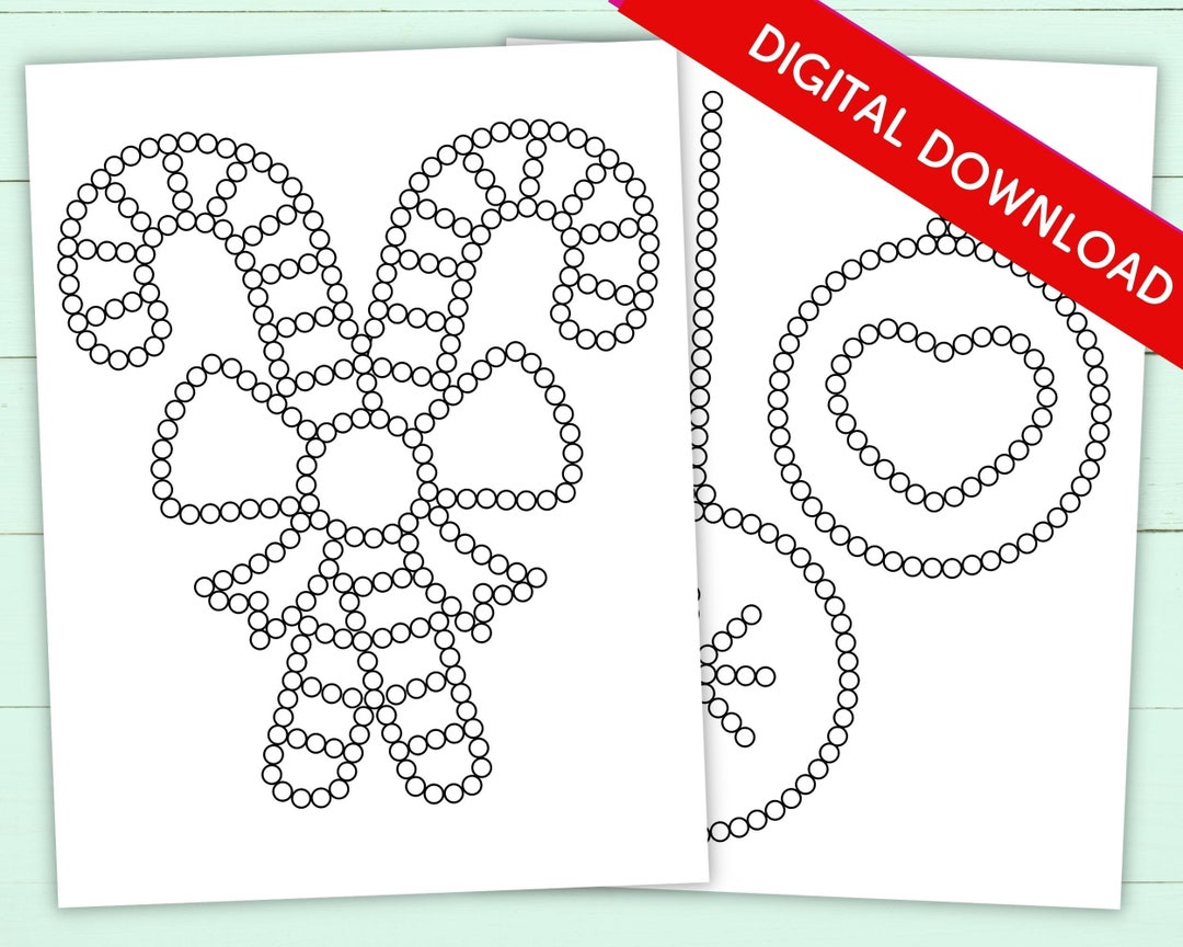 Christmas Q-tip Tracing Sheets Printable Preschool - Etsy