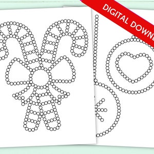 Christmas Q-tip Tracing Sheets Printable Preschool - Etsy