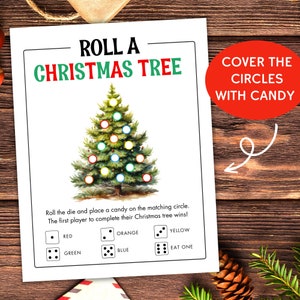 Roll a Christmas Tree Game - Printable Holiday Game - Christmas ...