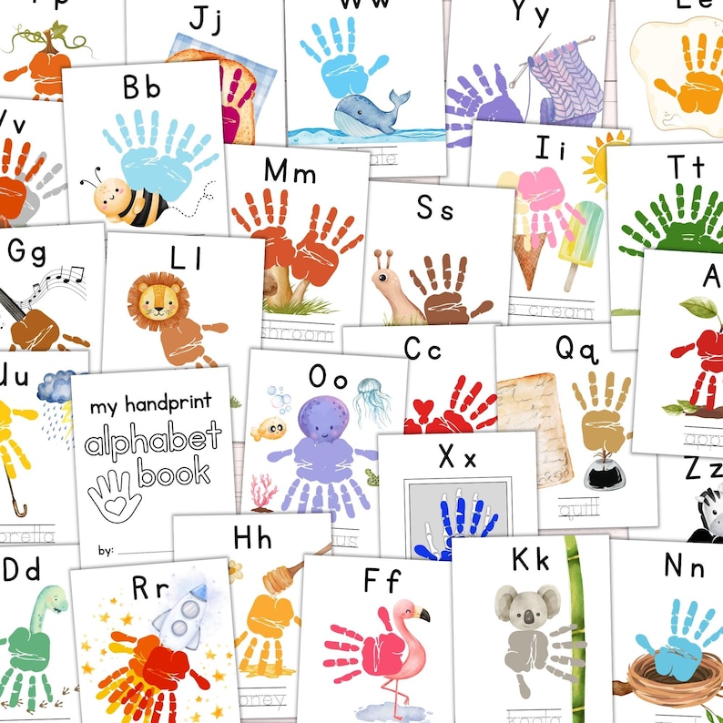 Alphabet Handprint Book - ABC Handprint Art Craft - Preschool ...
