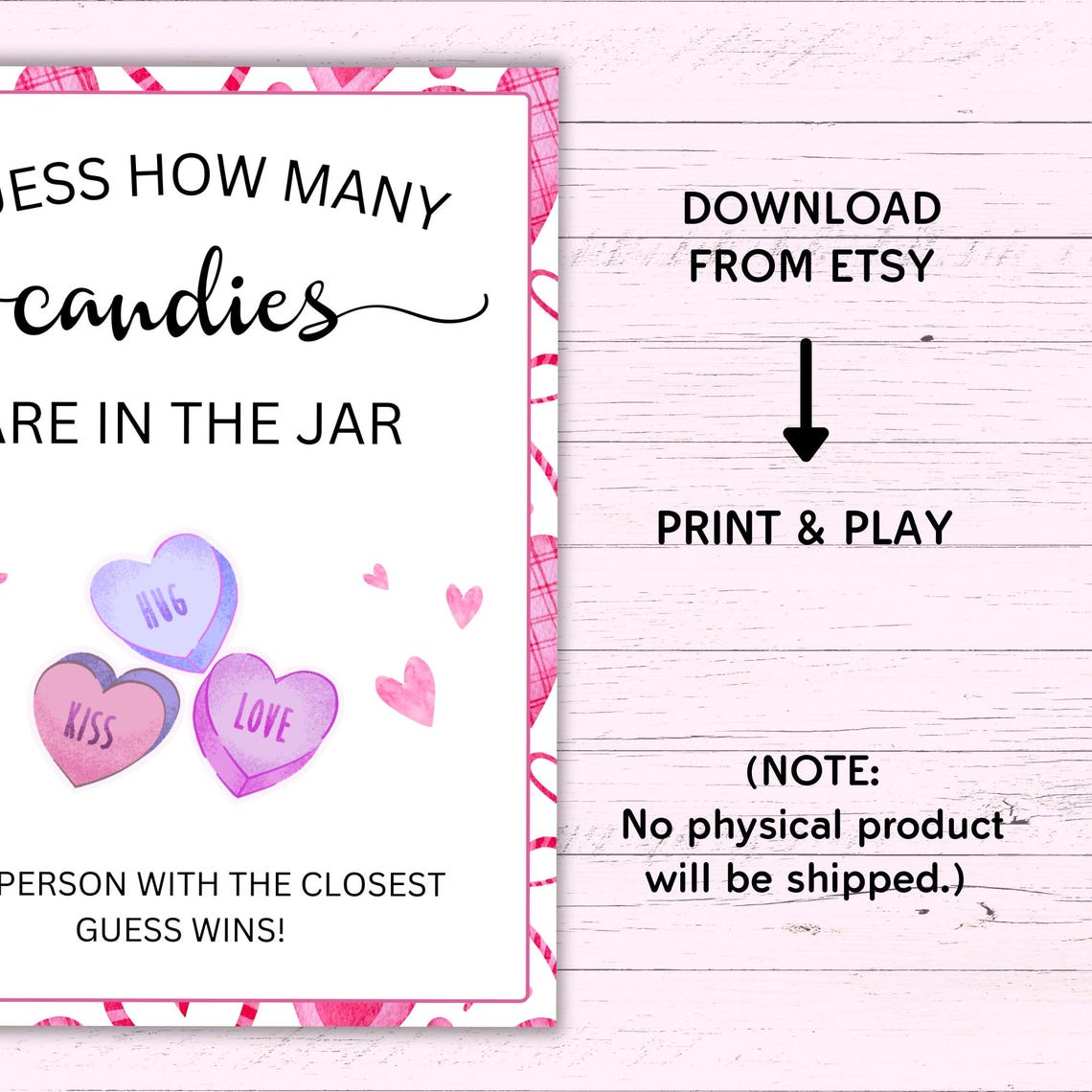 Valentine Candy Guessing Game - Valentine Guessing Jar Game - Classroom ...