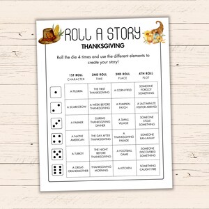 Thanksgiving Roll a Story - Creative Writing Prompt Activity ...