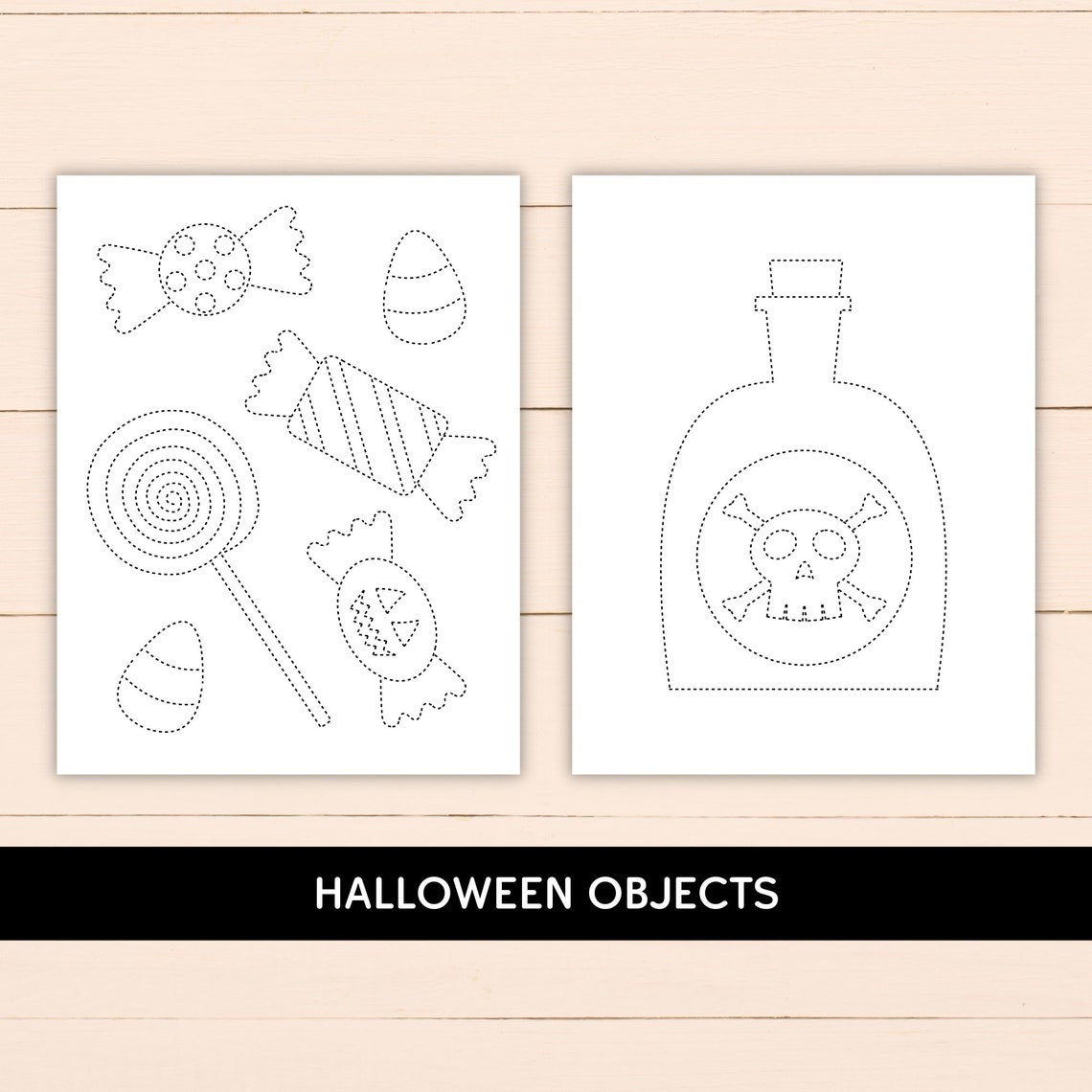 Printable Halloween Trace & Color Sheets Tracing Worksheets for ...