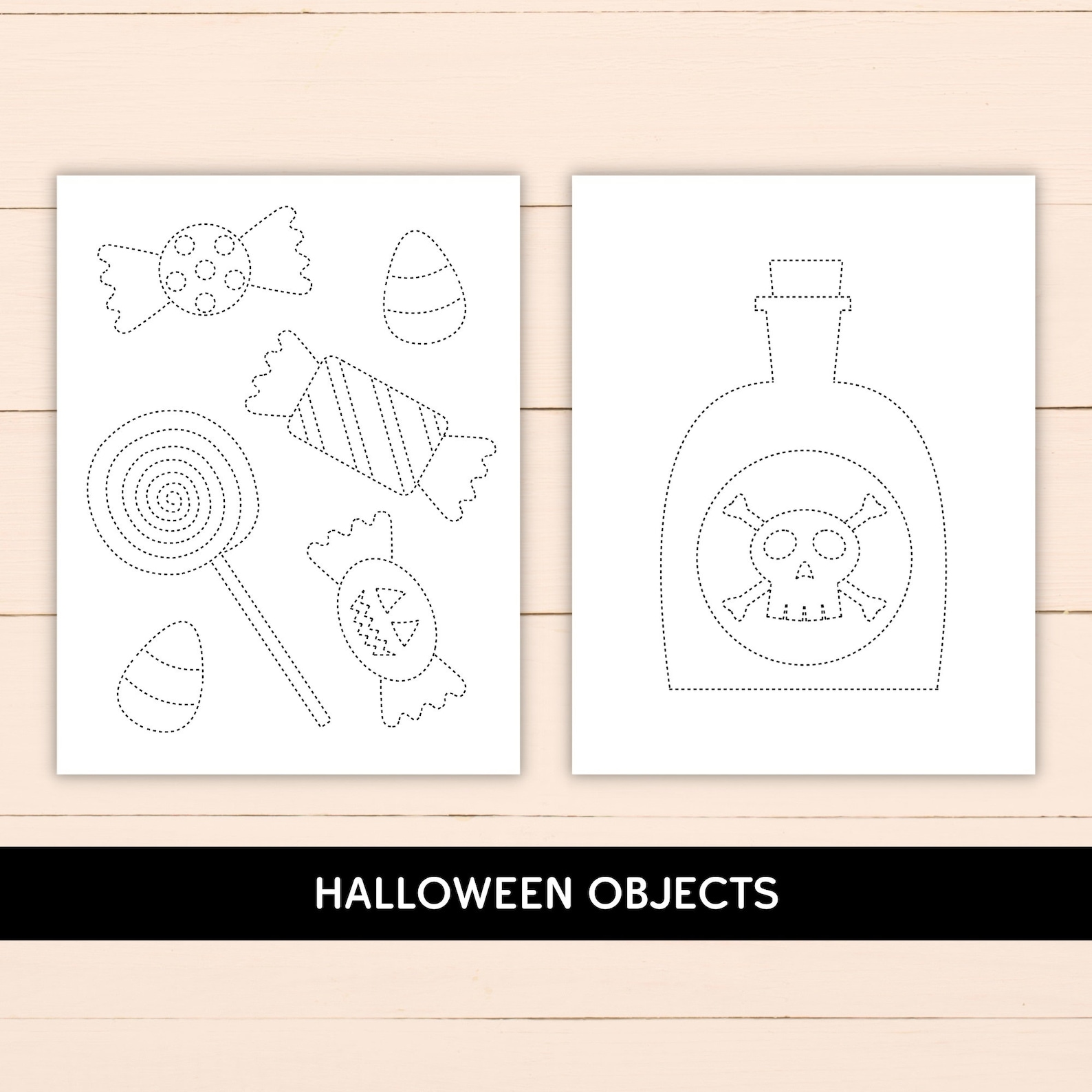 Printable Halloween Trace & Color Sheets - Tracing Worksheets for ...