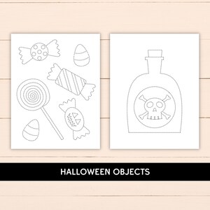 Printable Halloween Trace & Color Sheets - Tracing Worksheets for ...
