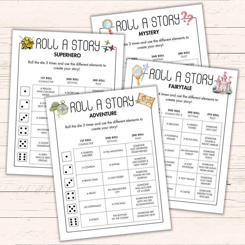 Roll a Story - Creative Writing Prompt Activity - Printable Story Dice ...