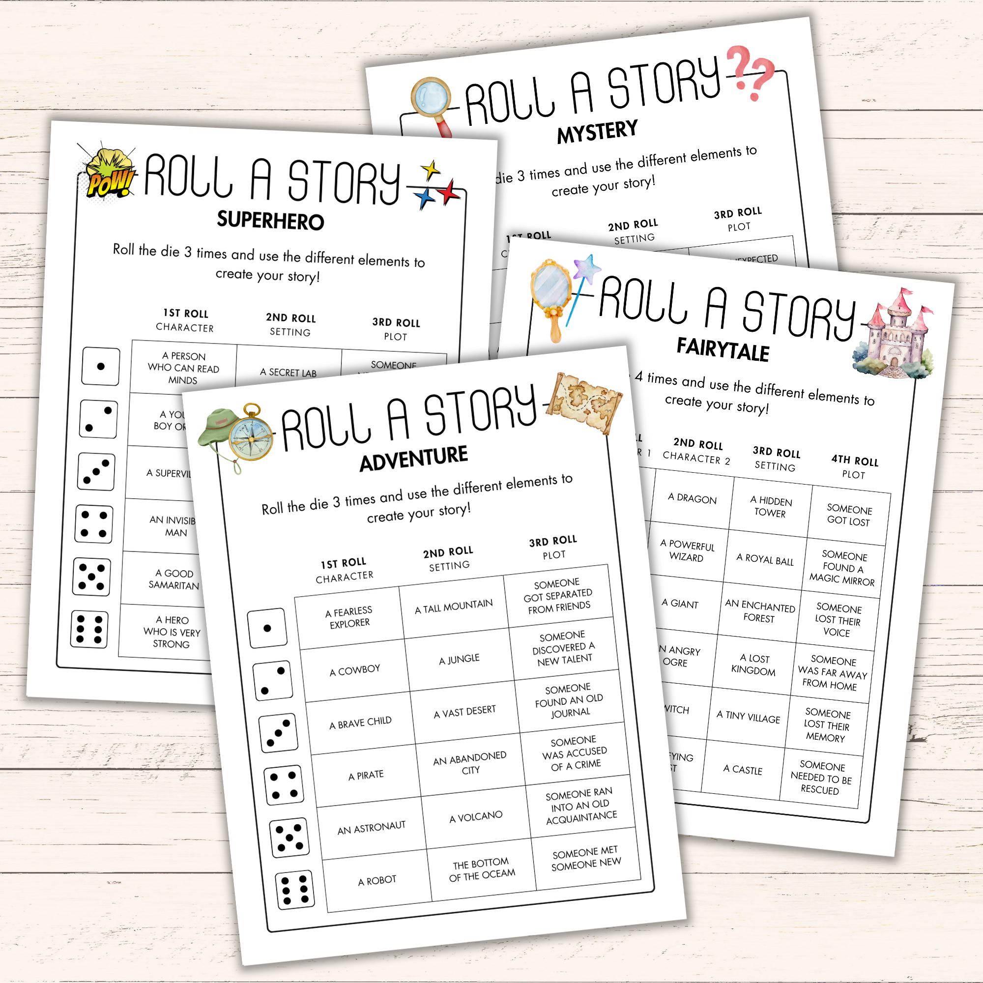 Roll a Story - Creative Writing Prompt Activity - Printable Story Dice ...