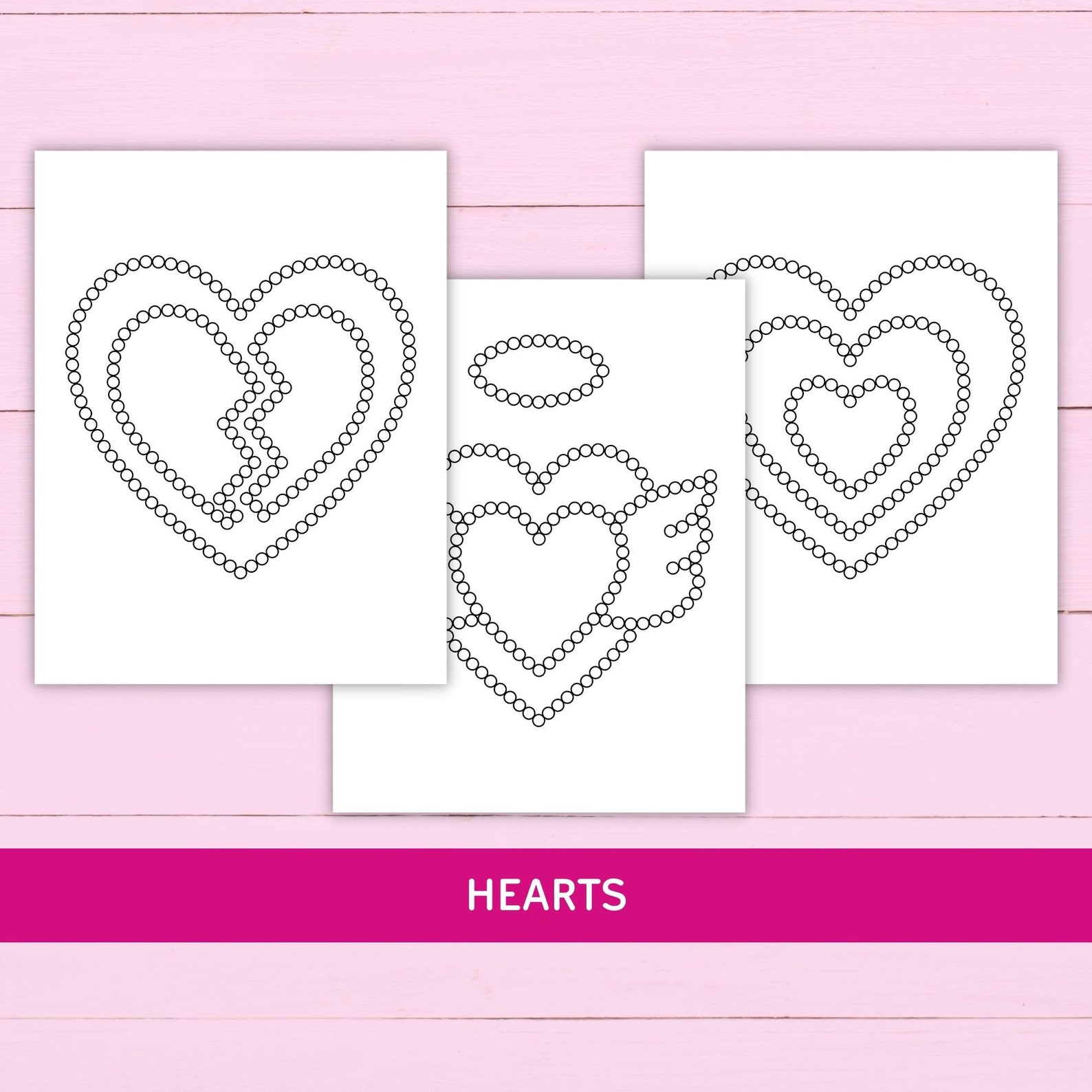 Valentine's Day Q-tip Tracing Sheets - Printable Preschool Worksheets ...