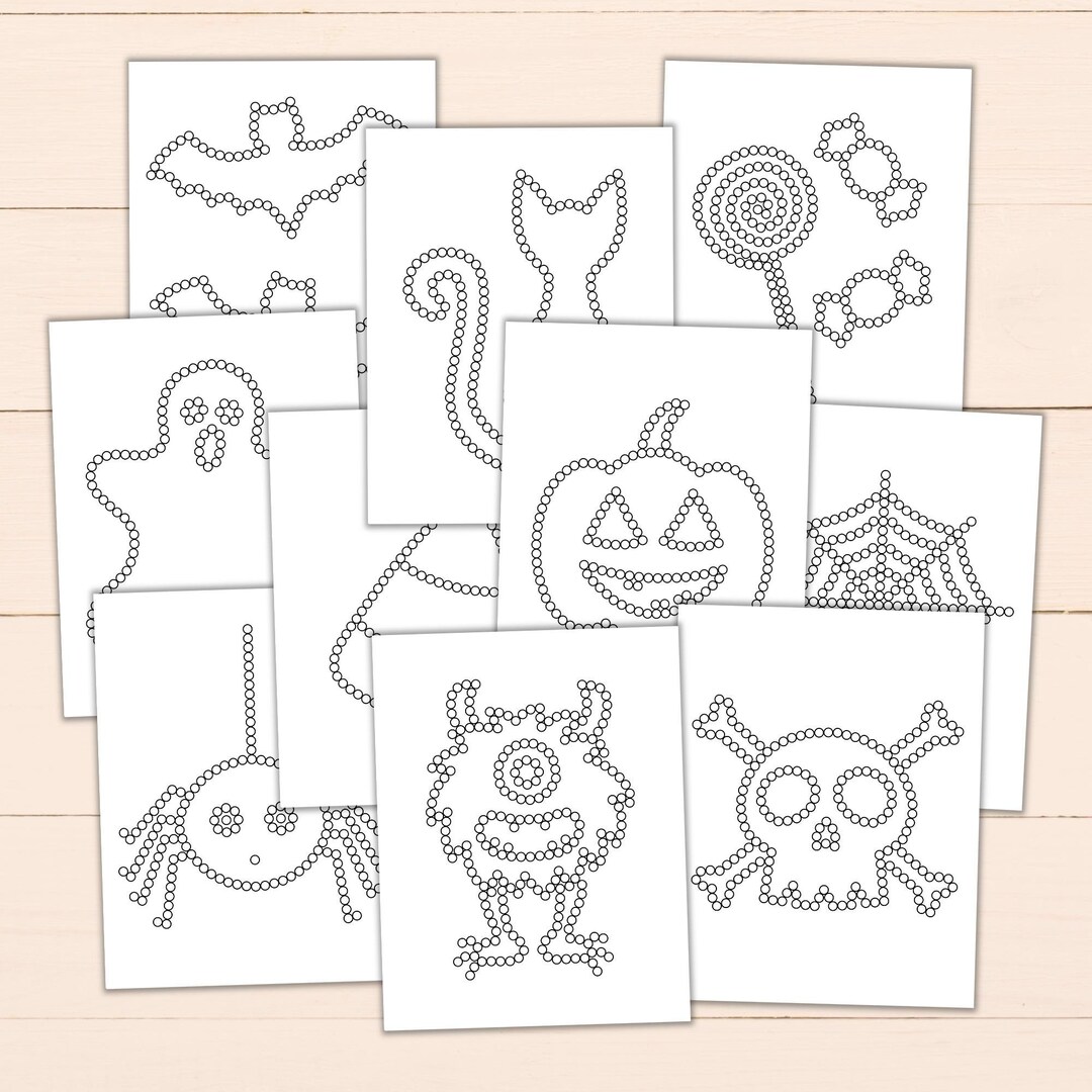 Halloween Q-tip Tracing Sheets - Printable Preschool Worksheets for ...