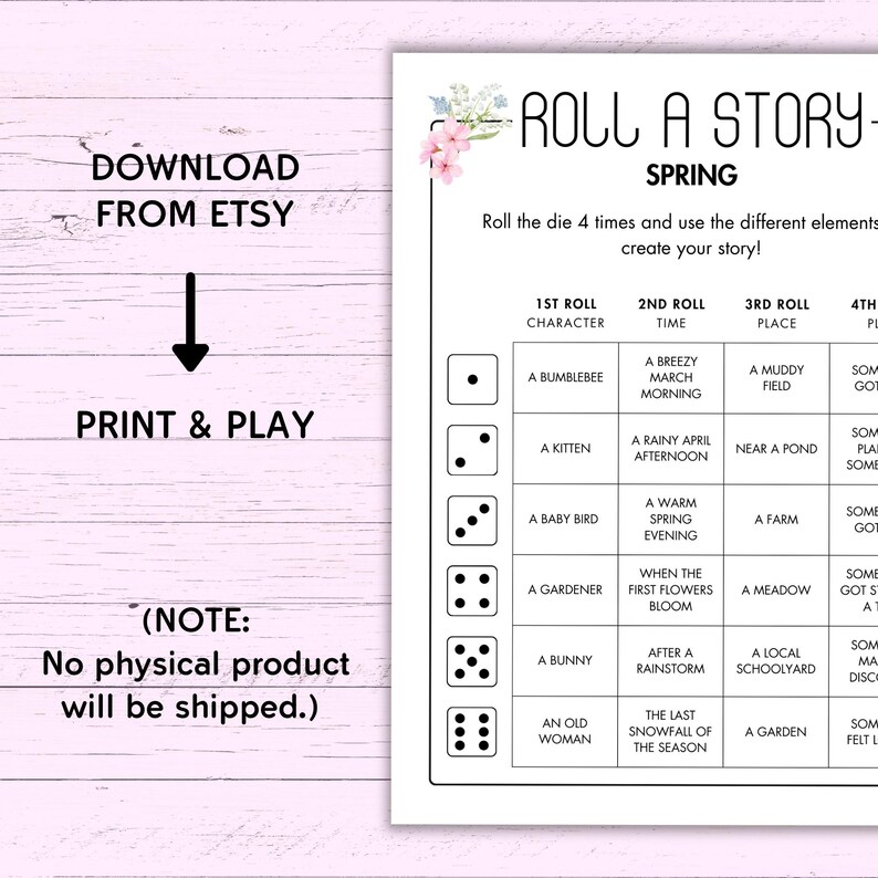 Spring Roll a Story - Creative Writing Prompt Activity - Printable ...