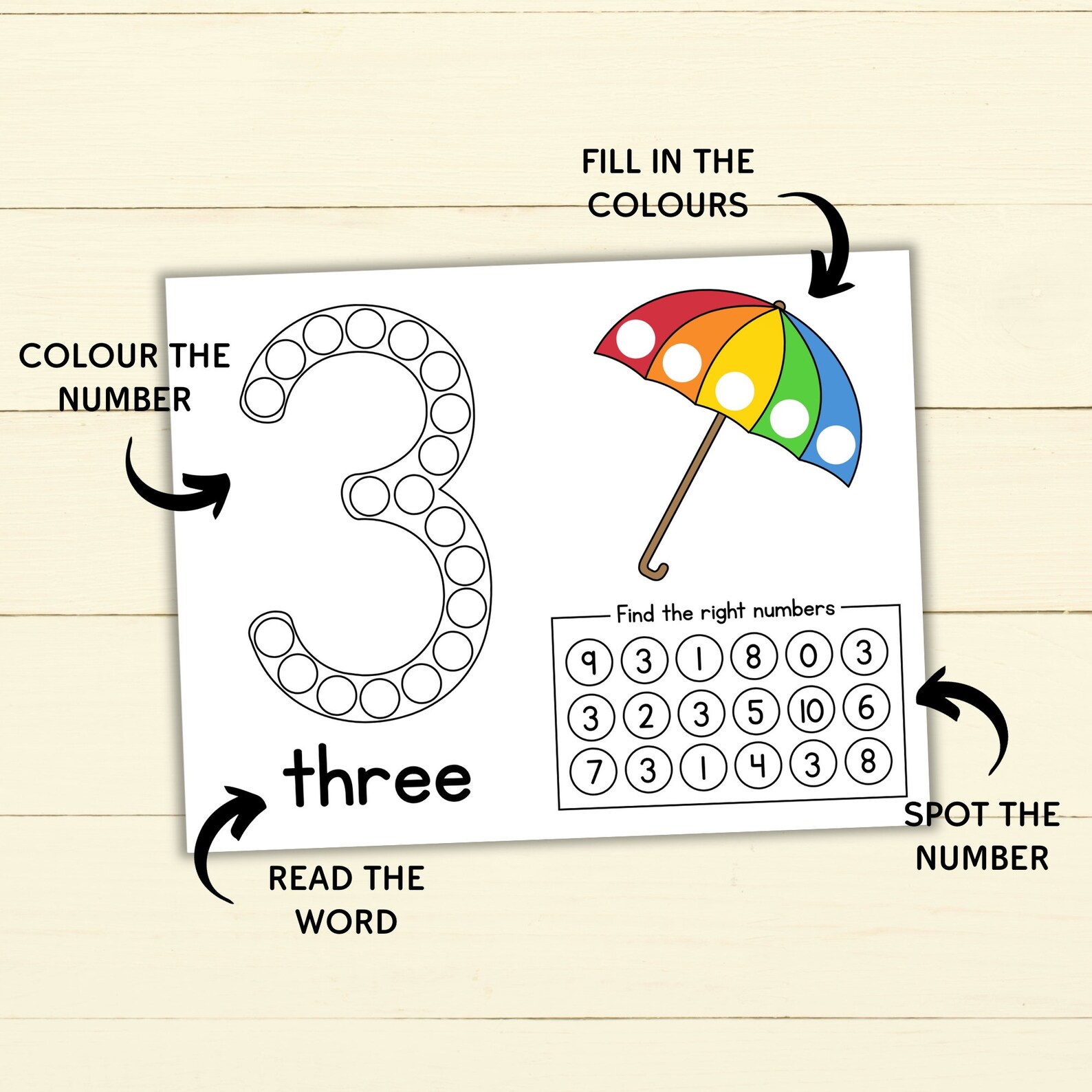 Printable Do a Dot Counting Activity Spring Number Activity PDF Instant ...