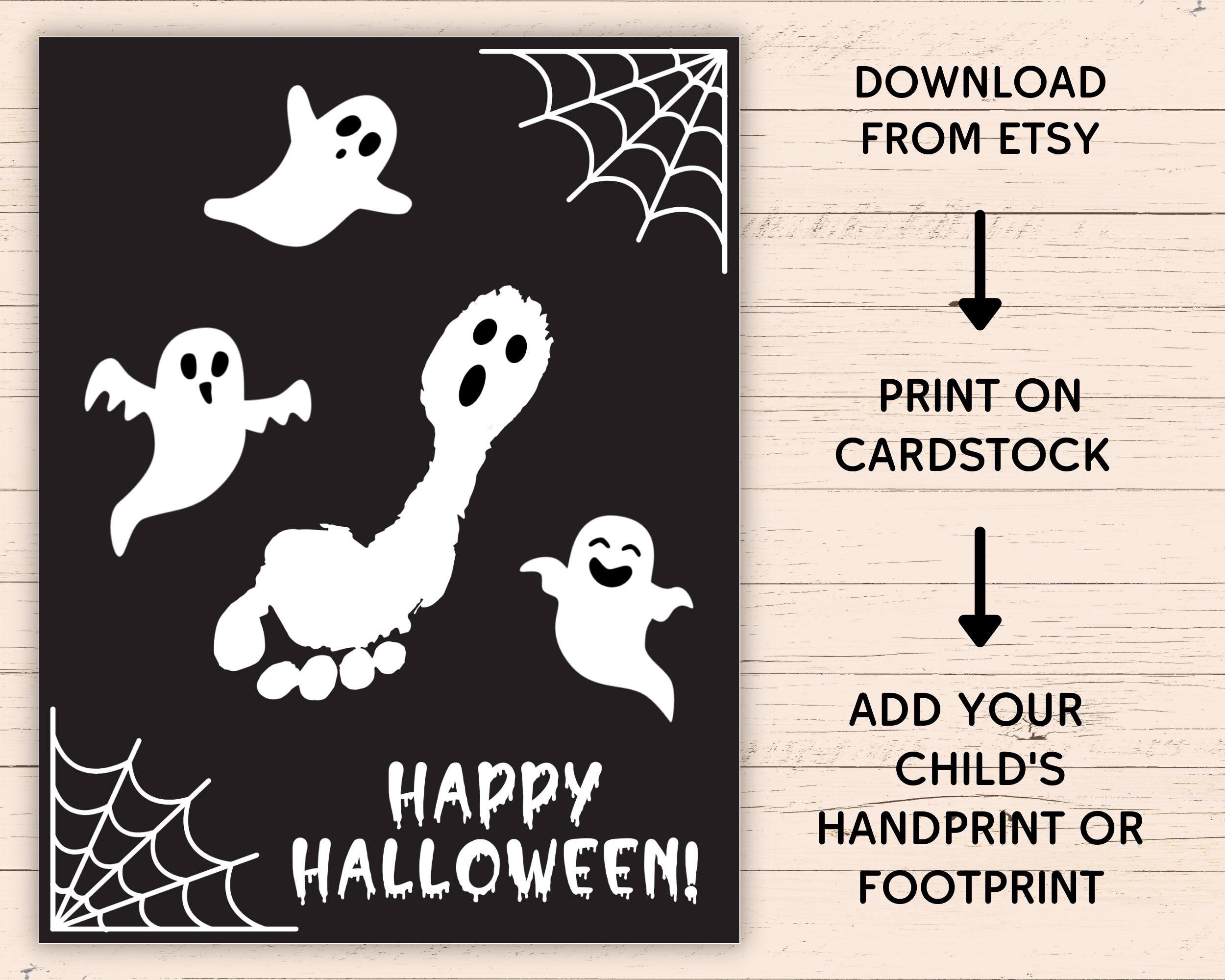Halloween Ghost Footprint Craft Template Footprint Art Kit - Etsy