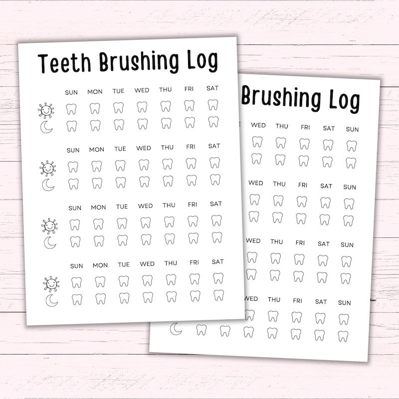 Tooth Brushing Chart - Etsy