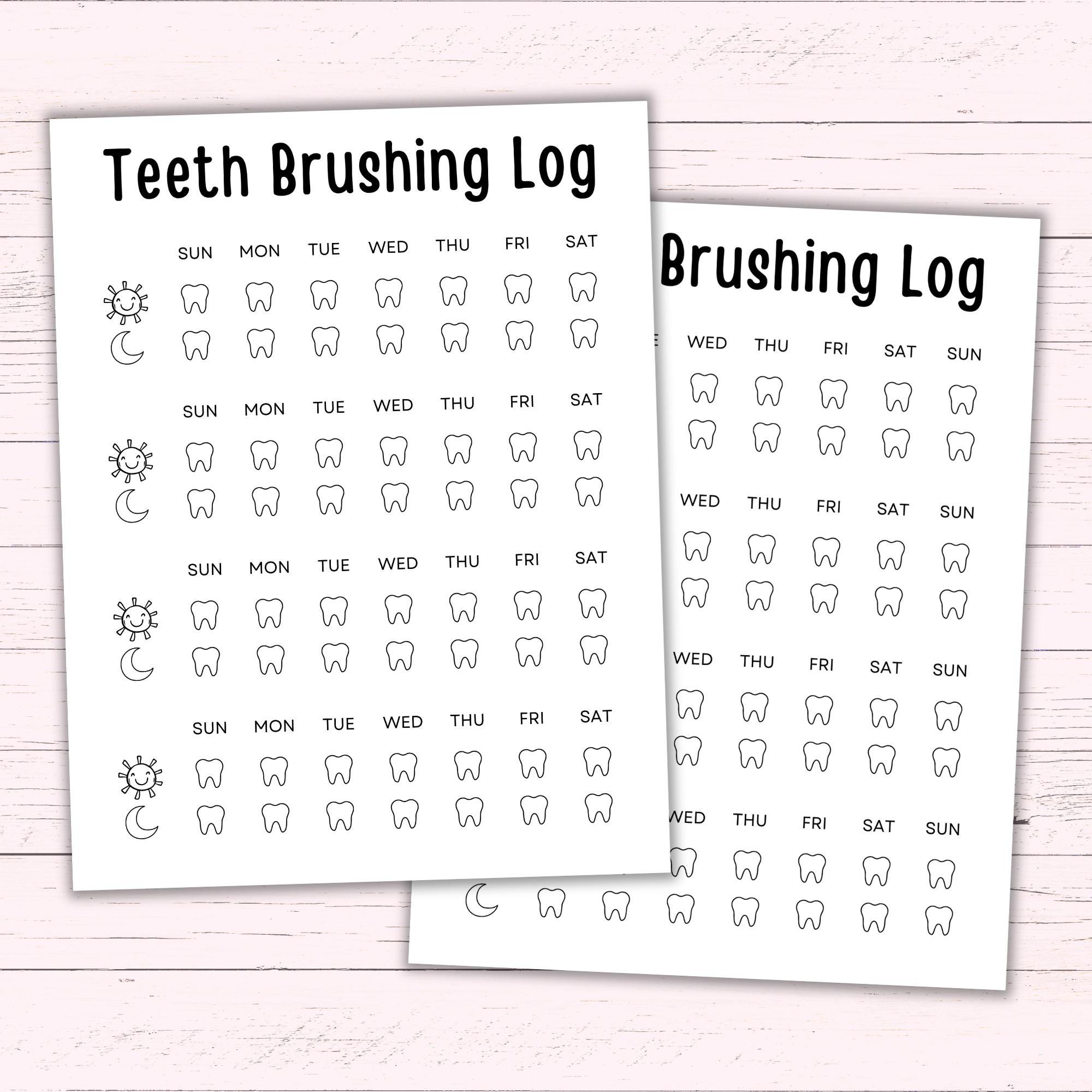 Weekly Teeth Brushing Tracker - Printable Teeth Brushing Log - Dental ...