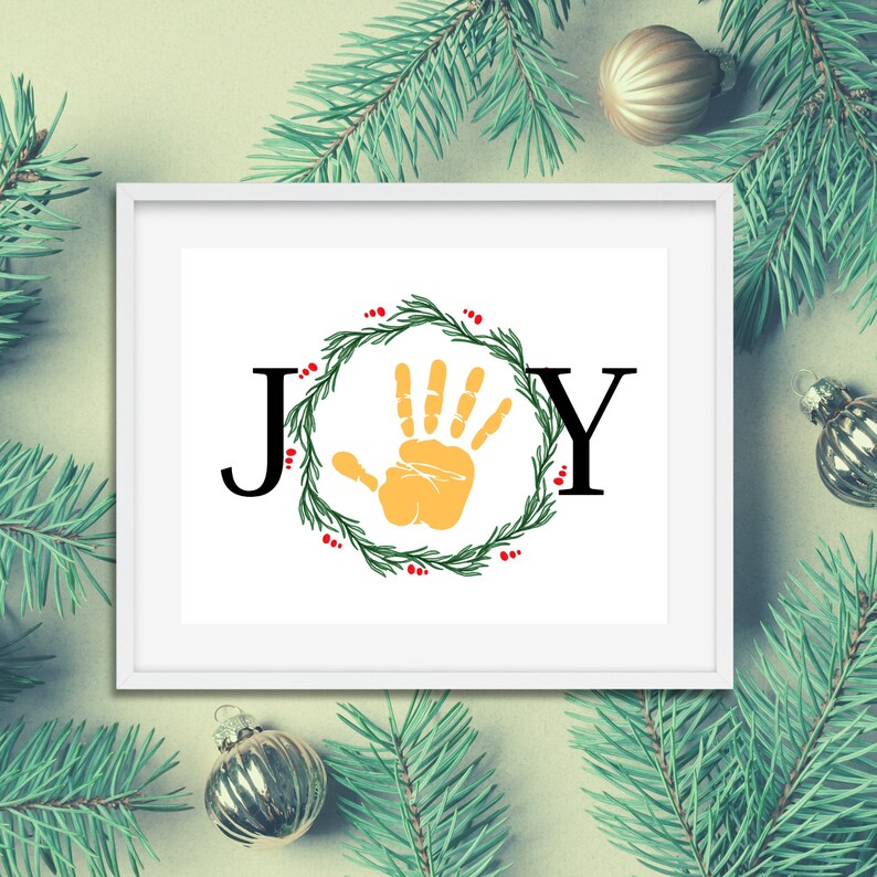 JOY Christmas Handprint Art Template Christmas Handprint Keepsake Craft ...
